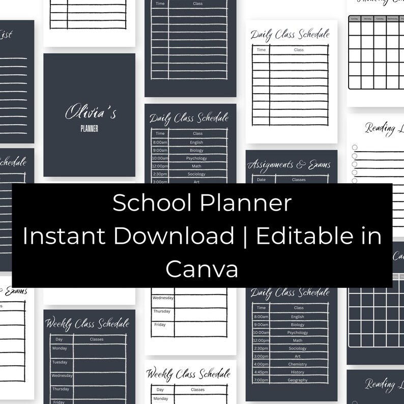 Editable Student Planner | Printable School Planner for Teens & College ...