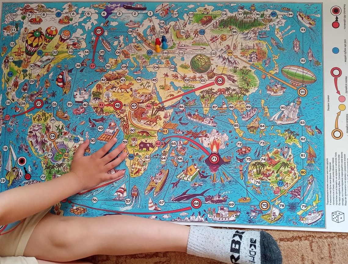 Around the World – Printable Travel Board Game for Kids | Geography Map ...