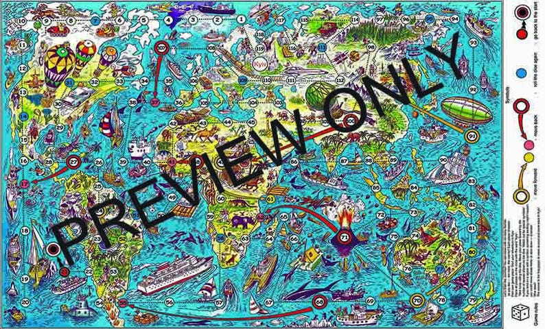 Around the World – Printable Travel Board Game for Kids | Geography Map ...