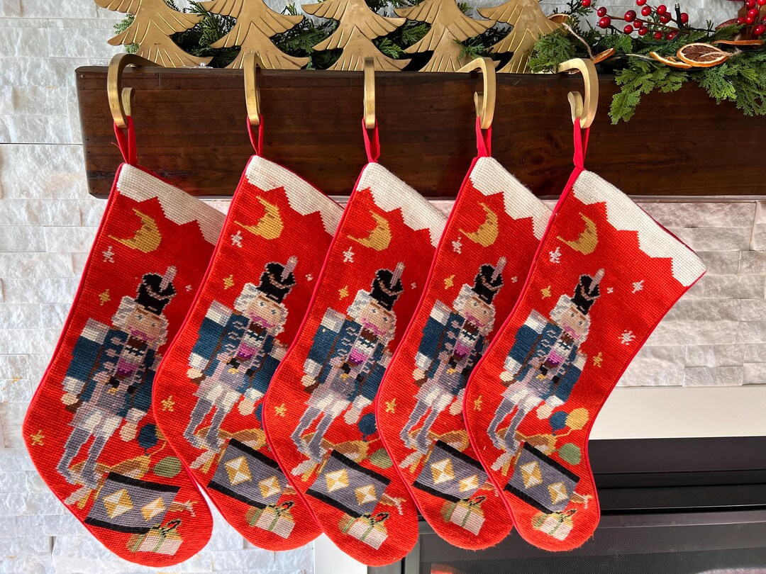 Vintage Needlepoint Nutcracker Stockings - Set of 5 - Etsy