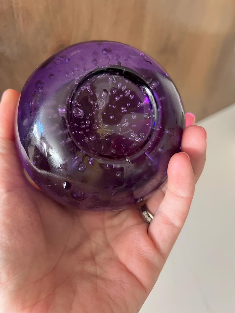 Vintage MCM Hand Blown Glass Bubble Paper Weight Sphere Art Glass Art ...
