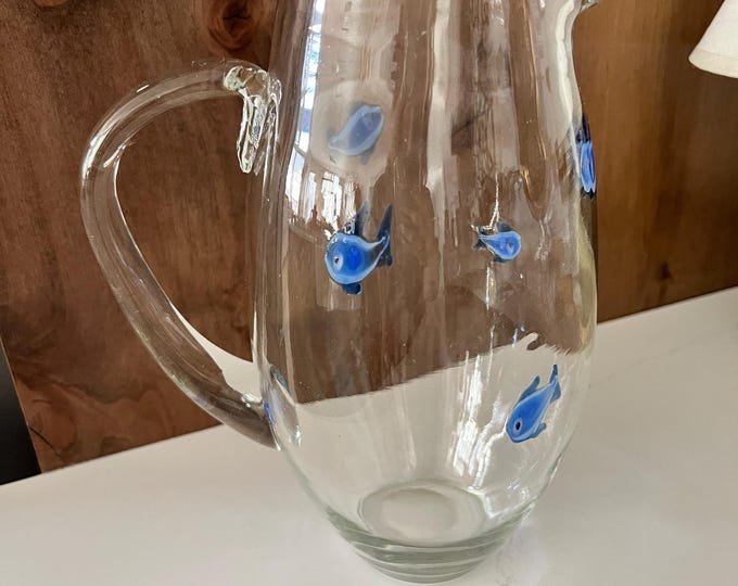 Extremely RARE Vintage Crate and Barrel Blown Glass Koi Fish Glass ...