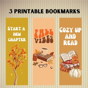 Fall Weather Cozy Printable Bookmarks, Gift for Book Lovers, Book Club ...