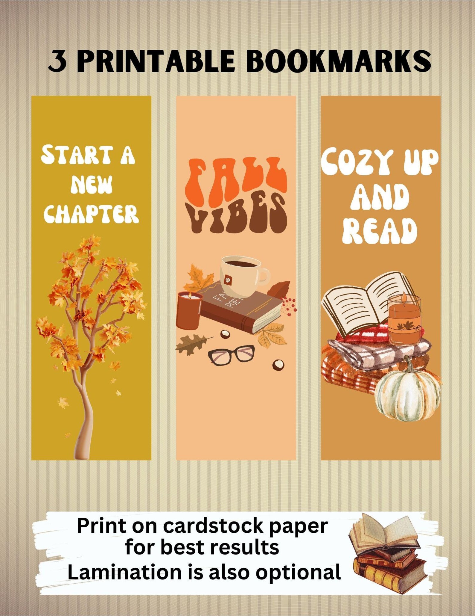 Fall Weather Cozy Printable Bookmarks, Gift for Book Lovers, Book Club ...