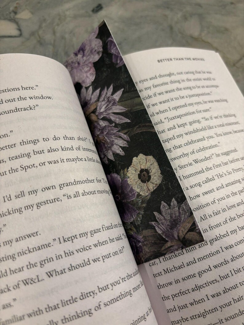 Purple and Cream Flower Bookmark, Book Lover - Etsy