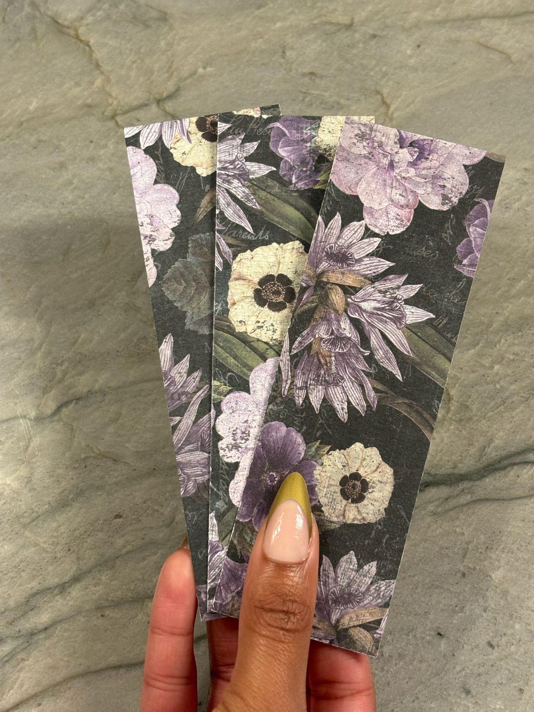 Purple and Cream Flower Bookmark, Book Lover - Etsy