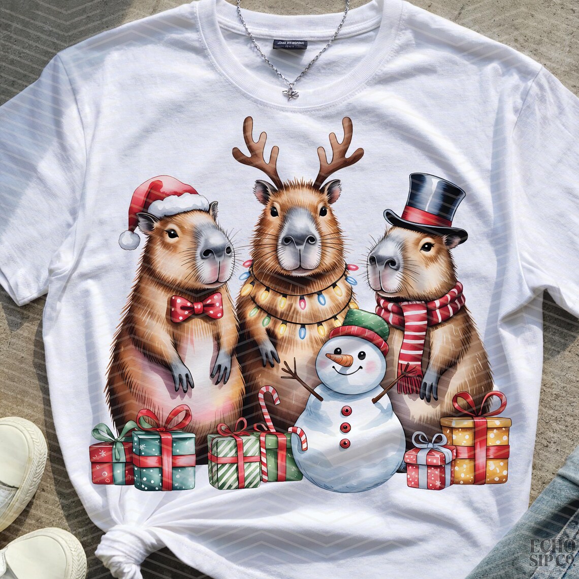 Cute Capybara Christmas PNG, Christmas Png, Funny Holiday Capybara in ...