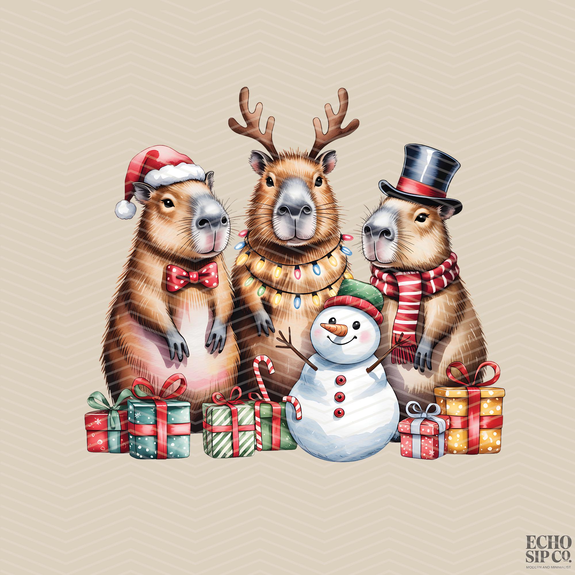 Cute Capybara Christmas PNG, Christmas Png, Funny Holiday Capybara in ...