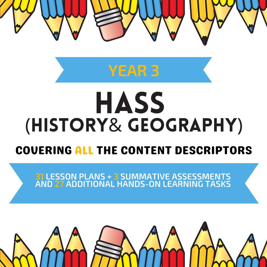 FULL HASS/ HSIE Curriculum 31 Lesson Plans, 3 Summative Assessments ...