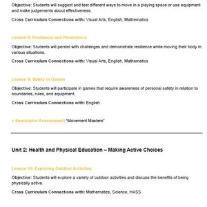 HPE Curriculum - All Units: 36 Lesson Plans + 6 Summative Assessments ...