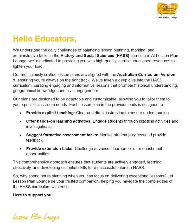 FULL HASS/ HSIE Curriculum - 31 Lesson Plans, 3 Summative Assessments ...