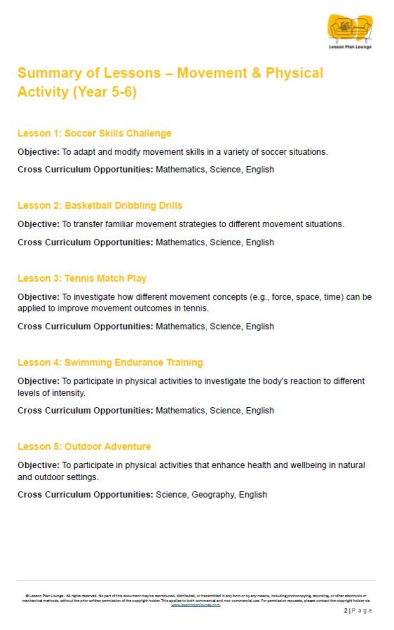 FULL HPE Curriculum: 55 Lesson Plans + 3 Summative Assessment Tasks ...