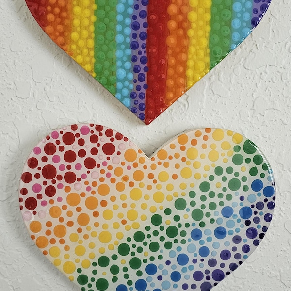 Rainbow Hearts - Etsy