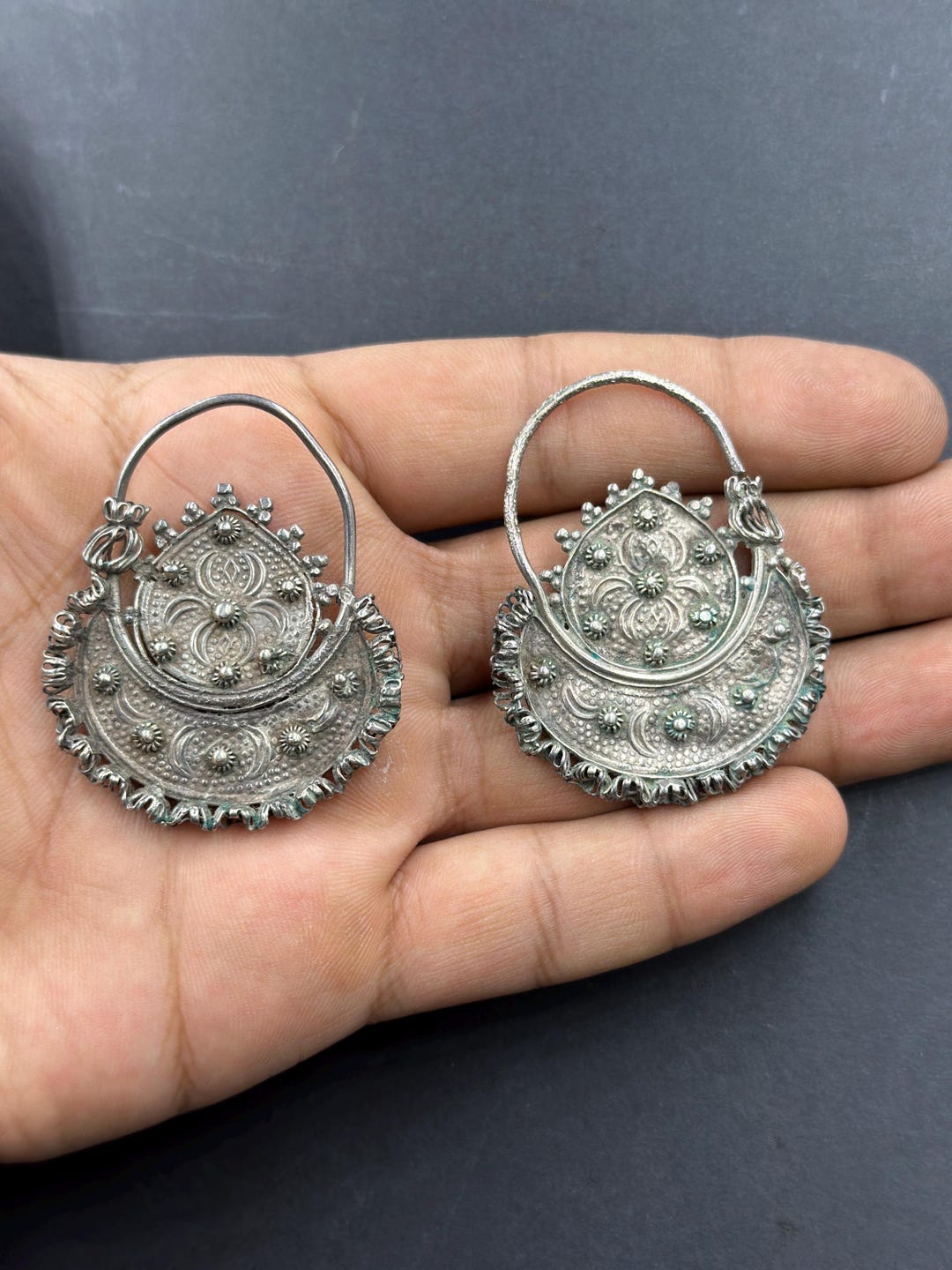 Vintage Old Silver Esring by Kasghar Kashi Uiguristan Xinjing Turkish ...
