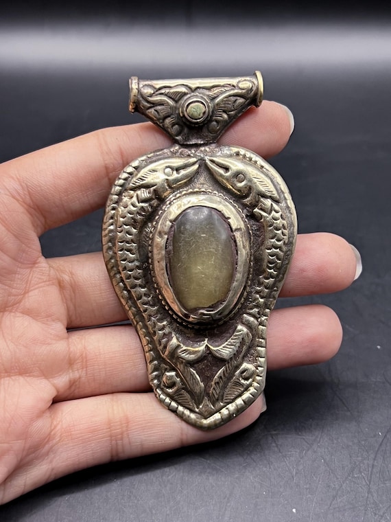 Antique Ancient Near Eastern Roman fish Pendant with … - Gem