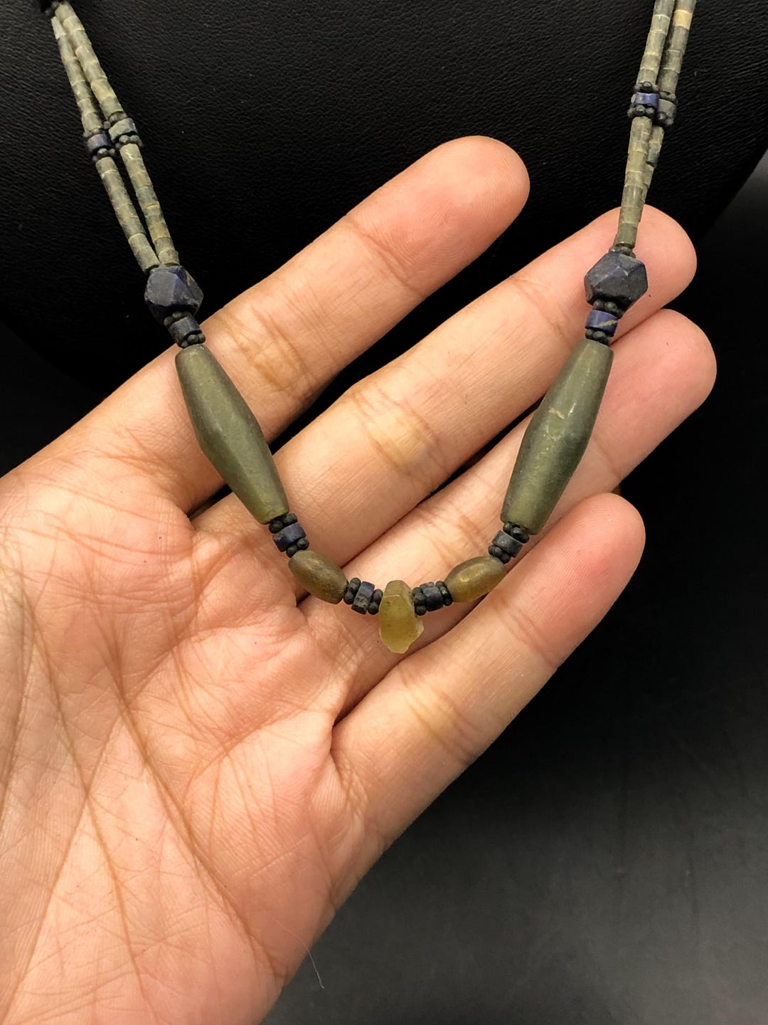 Antique Ancient Near Eastern Necklace Natural Jade,lapis Lazuli ...