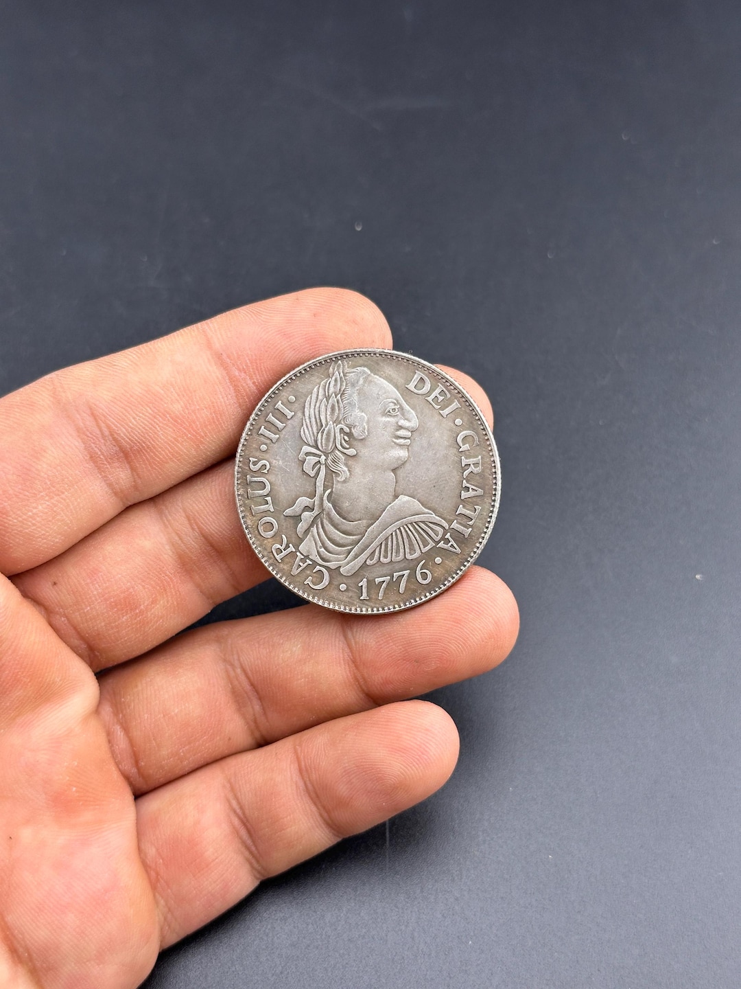 1776 Carolus III Silver Plated Coin - Etsy