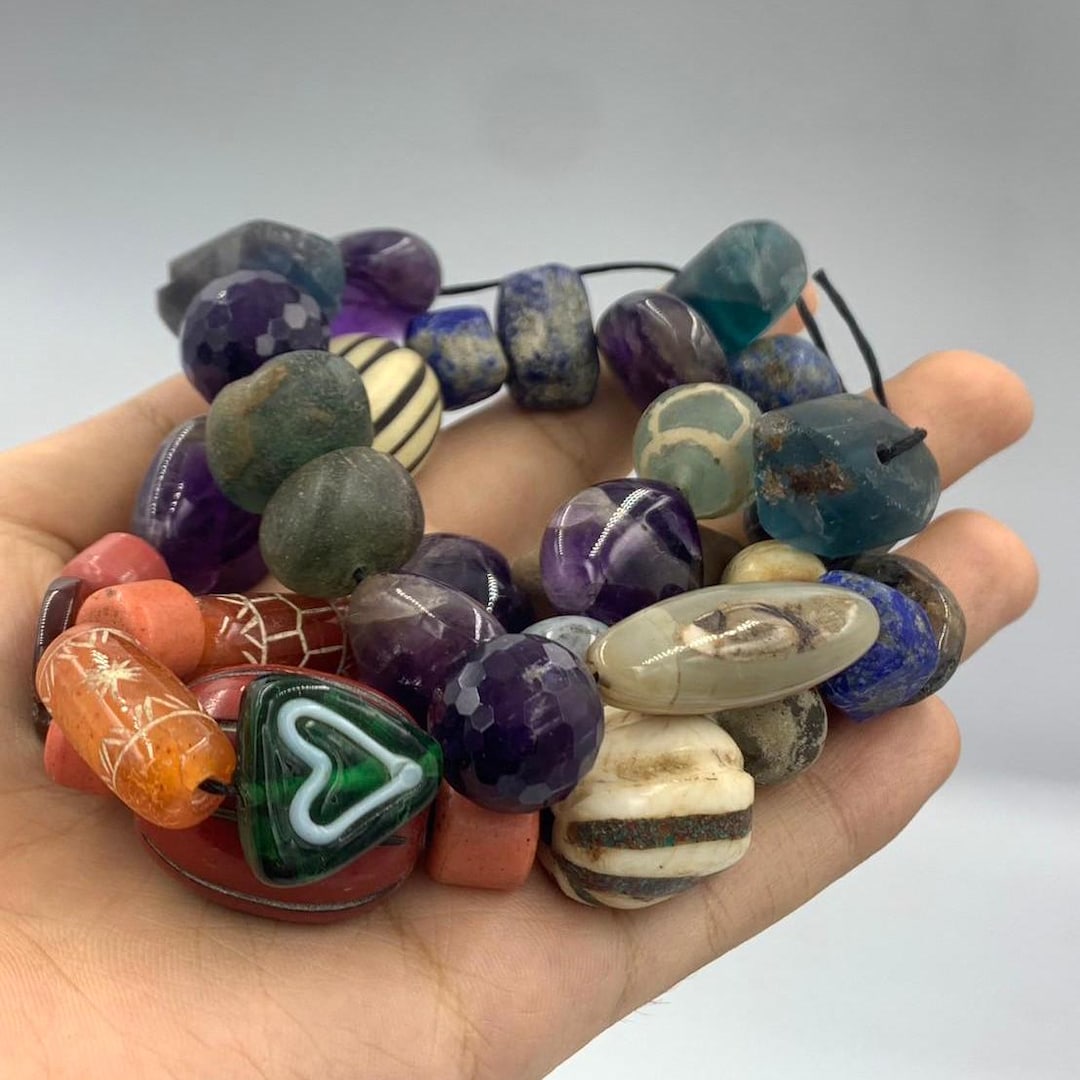 Mixed Natural Colored Stone Beads, Amethyst, Carnelian, Lapis Lazuli ...
