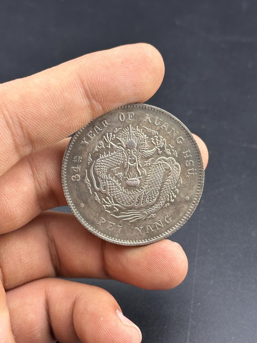 Rare Unique Silver Plated Chiens Coin - Etsy