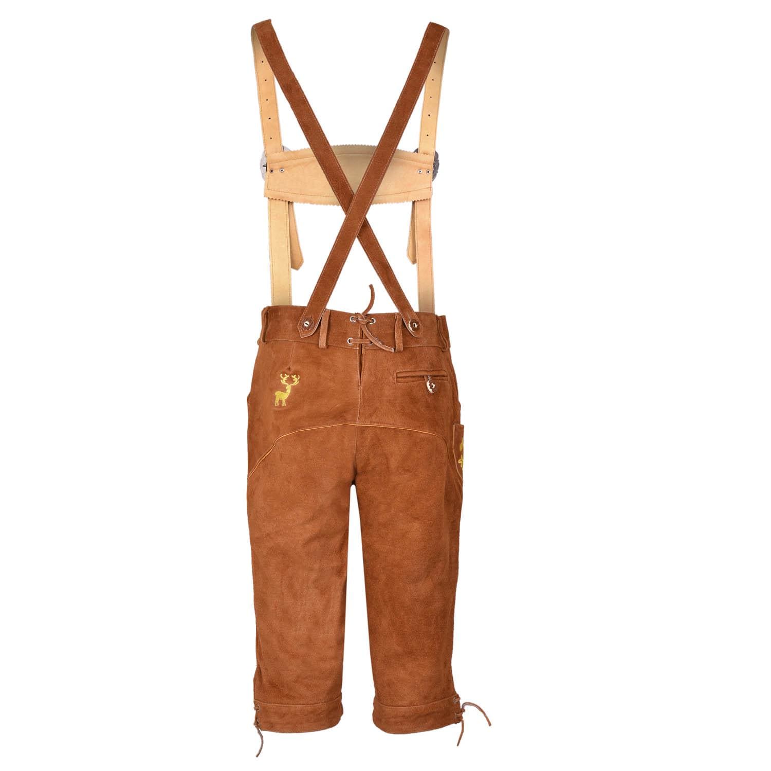 Gold-embroidered Bavarian Leather Pants, Oktoberfest Lederhosen Pants ...