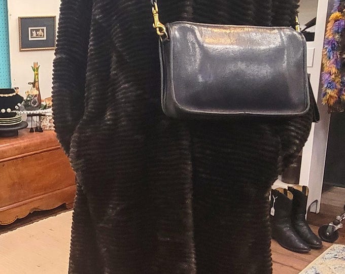 Vintage 1970s Black Coach Shoulder Bag With Brass Zipper - Etsy