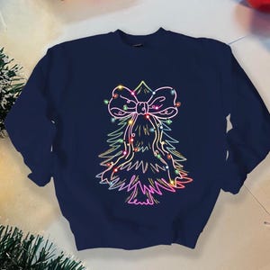 Personalized Christmas Bow Tree Sweatshirt for Women, Festive Holiday ...