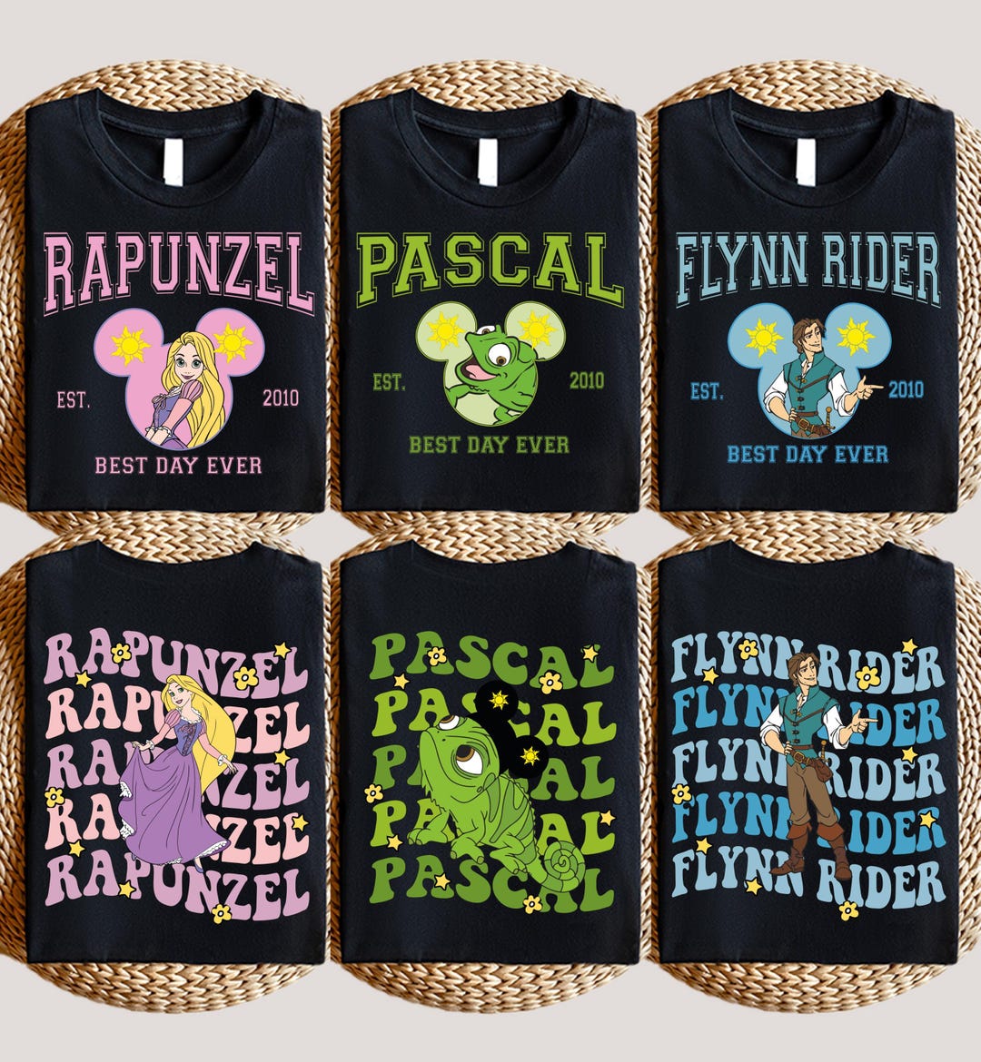 Disney Pascal Floral Shirt, Rapunzel and Flynn Rider Matching Shirts ...