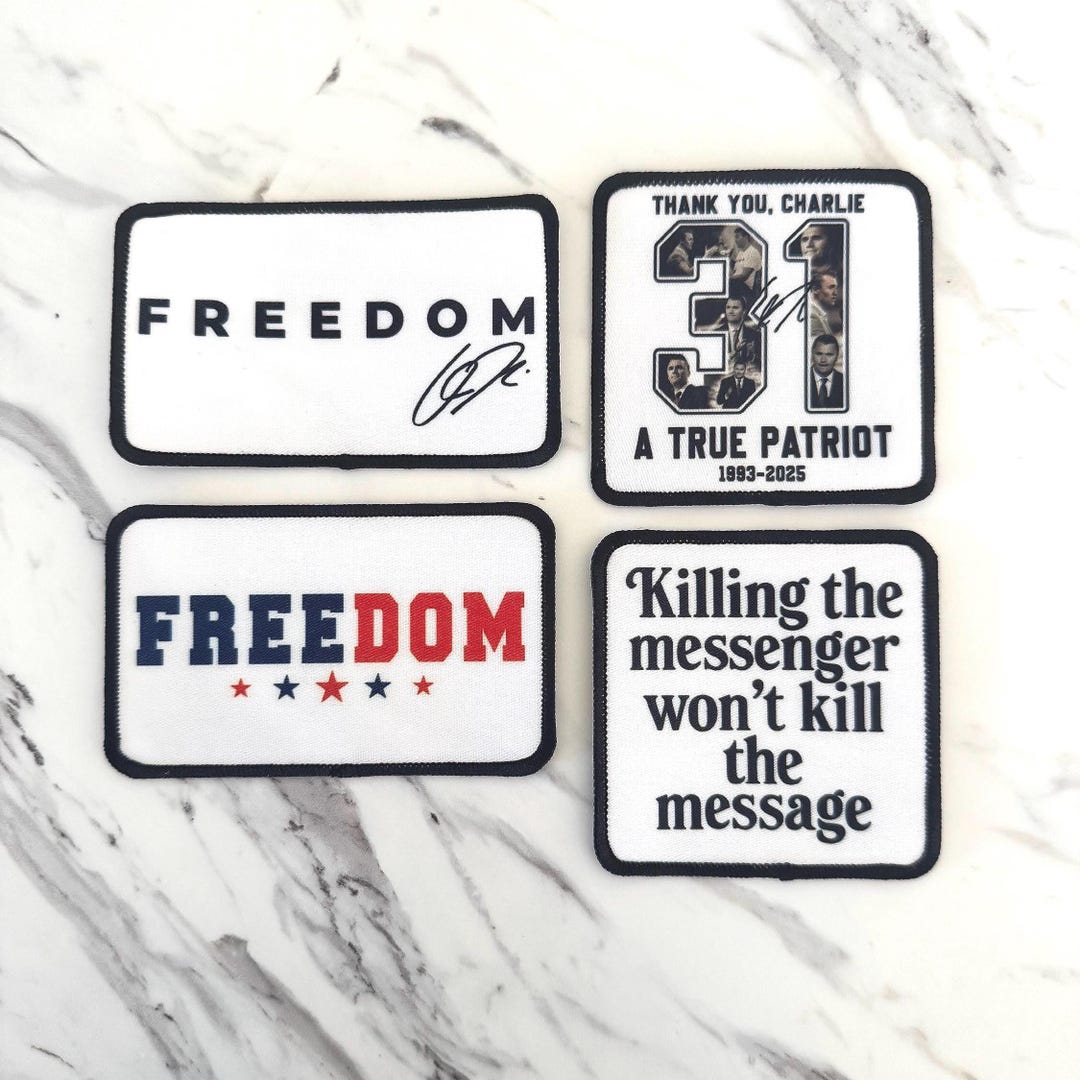 Charlie Kirk Patches | Iron on Patch | 31 | Freedom | Sublimation Patch ...