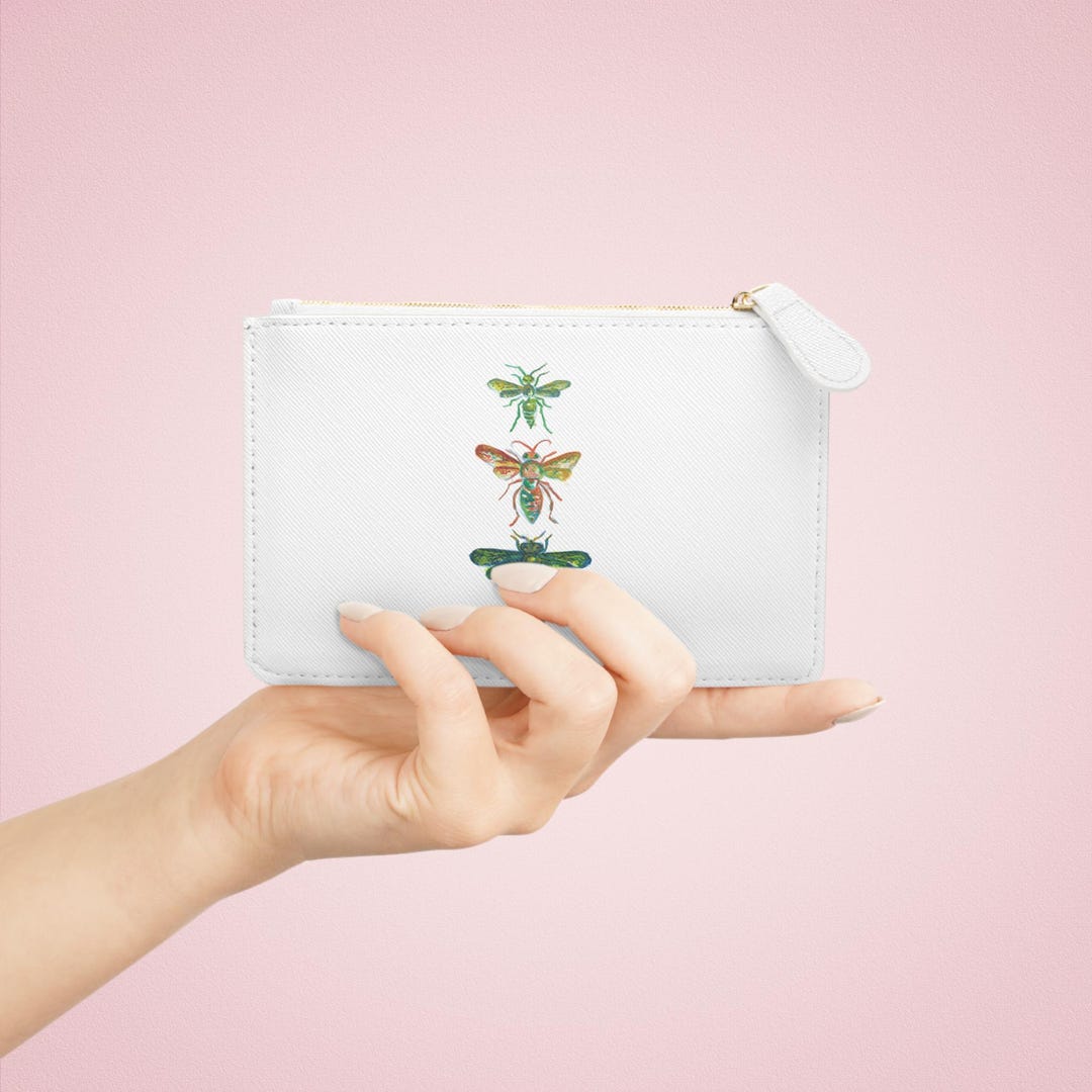 Beehive Mini Clutch Bag, Tiny Bees Painted Purse, Handheld Bag ...