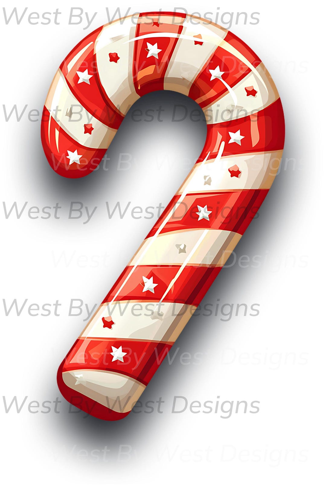 Fun Retro Candy Cane Clipart for Instant Download Whimsical Sublimation ...