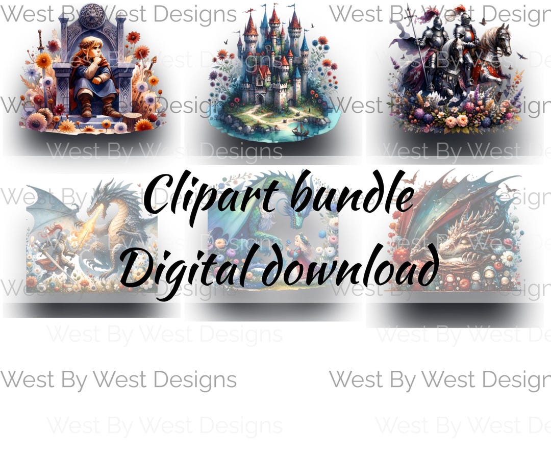 Medieval Clip Art Bundle for Fantasy Sublimation Designs Instant ...