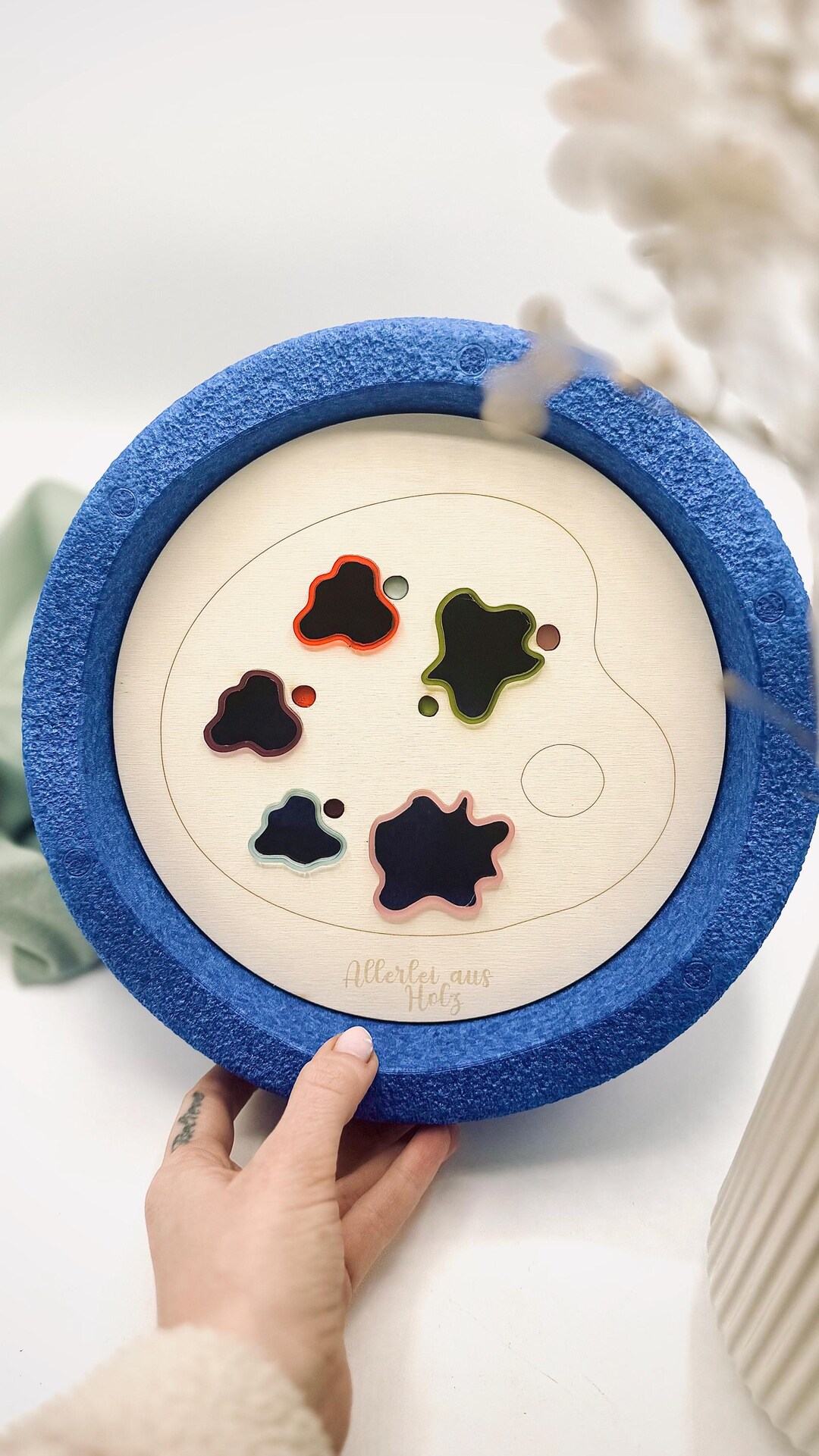 Color Palette Wooden Toy Motor Skills Game Color Blobs Mixing Colors ...