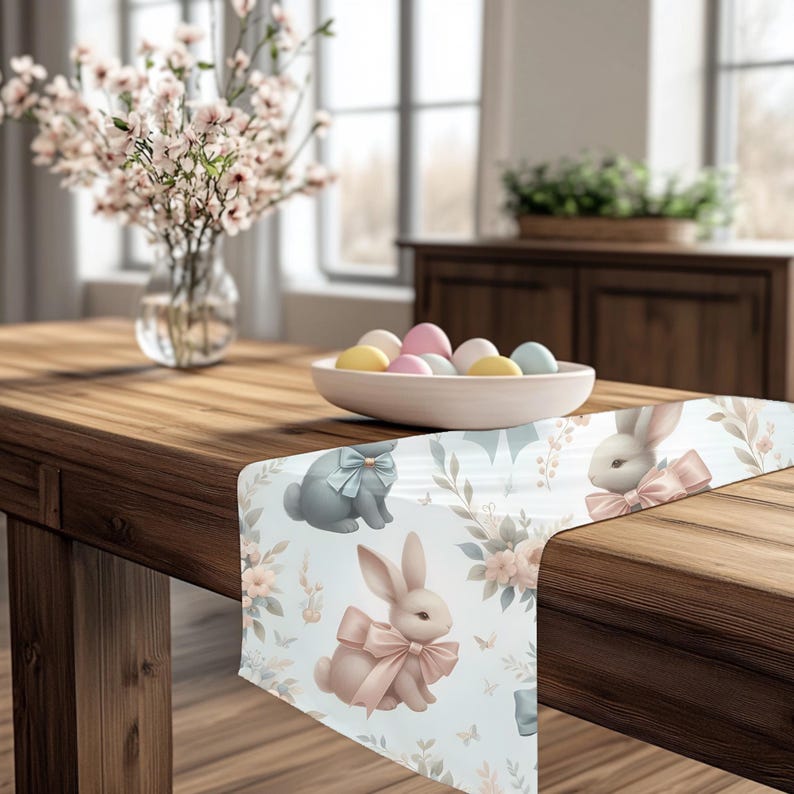 Coquette Seamless Pattern | Easter Pastel Bow Floral Bunny Digital ...