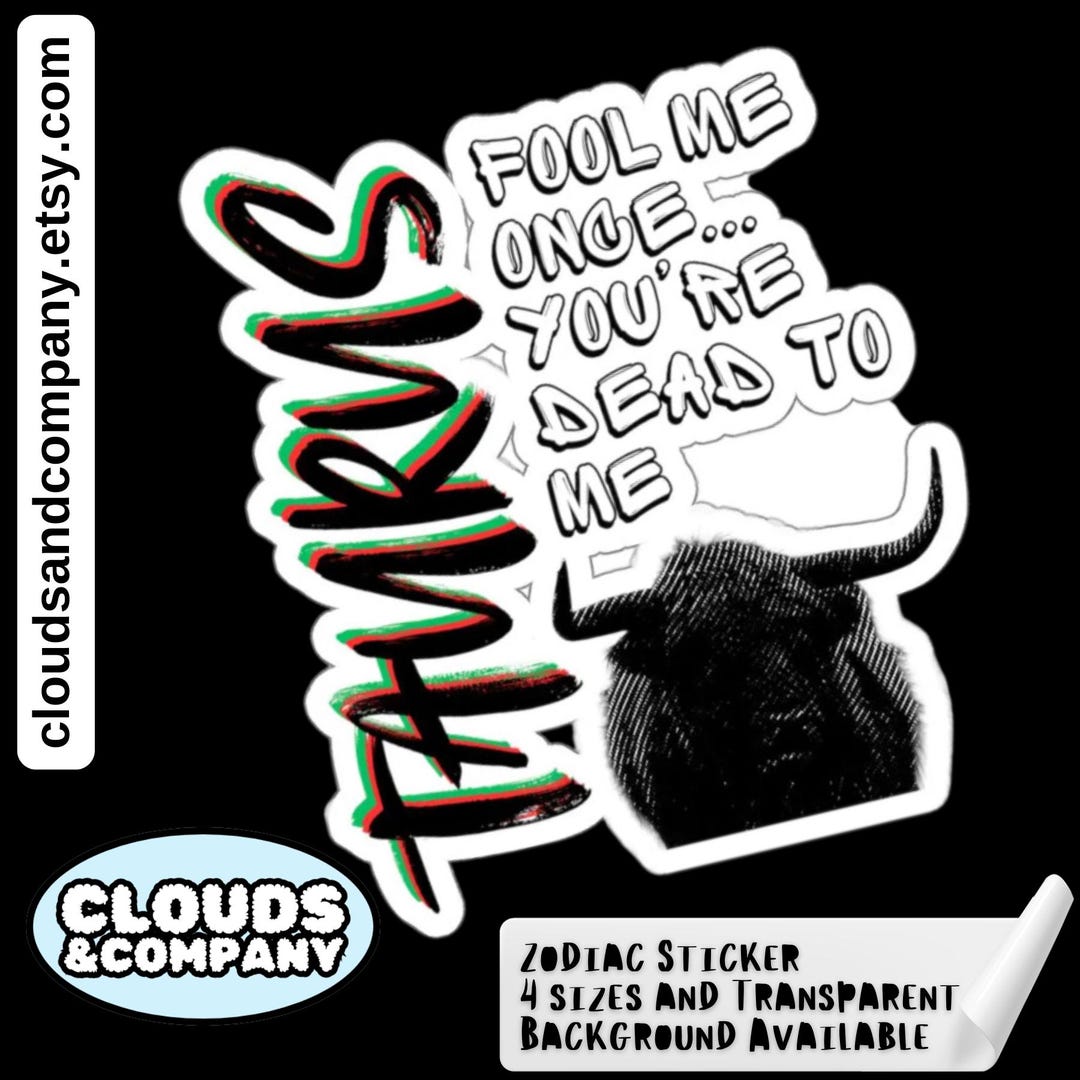 Taurus Bull, Sticker, Astrology Fun Decal for Phone or Laptop, Raw ...