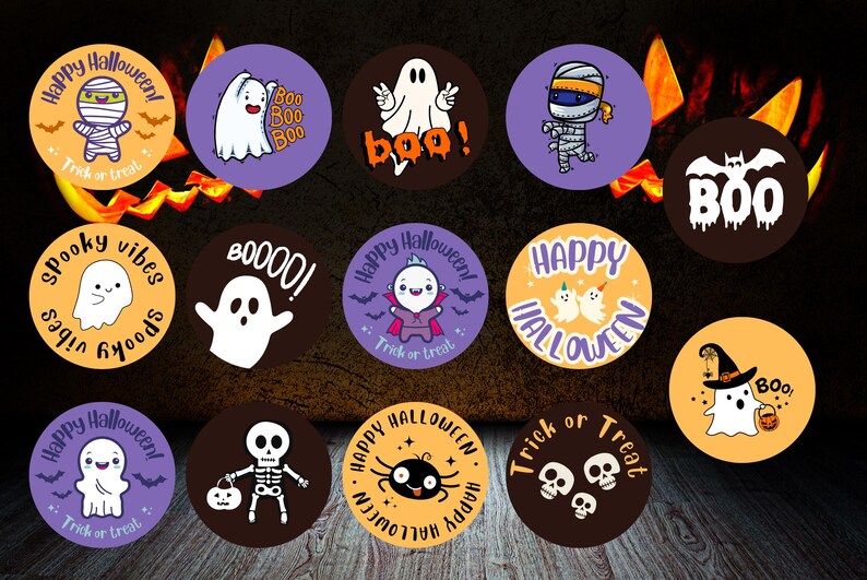 Halloween Sticker Pack Printable Stickers Digital Download Spooky Fun ...