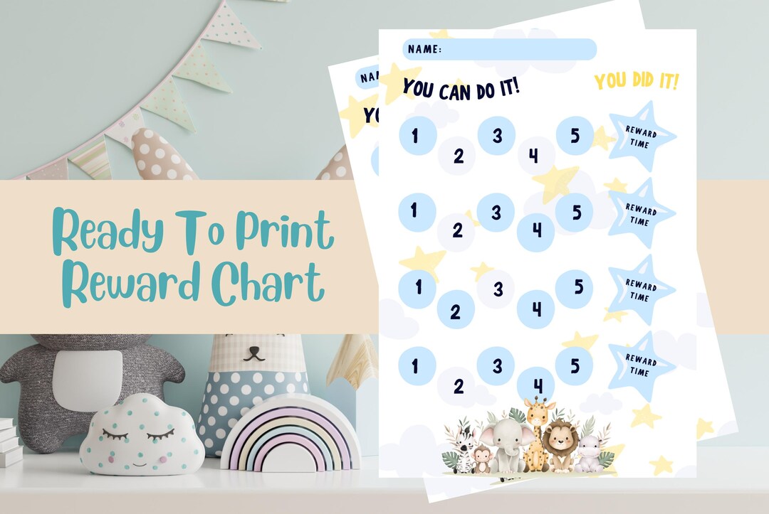 Reward Chart for Kids Toddler Reward Chart Printable Routine & Behavior ...