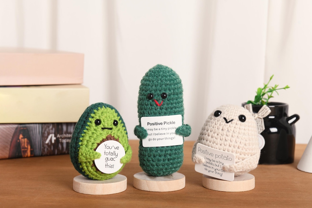 Personalized Crochet Positive Potato Desk Accessories,handmade Crochet ...