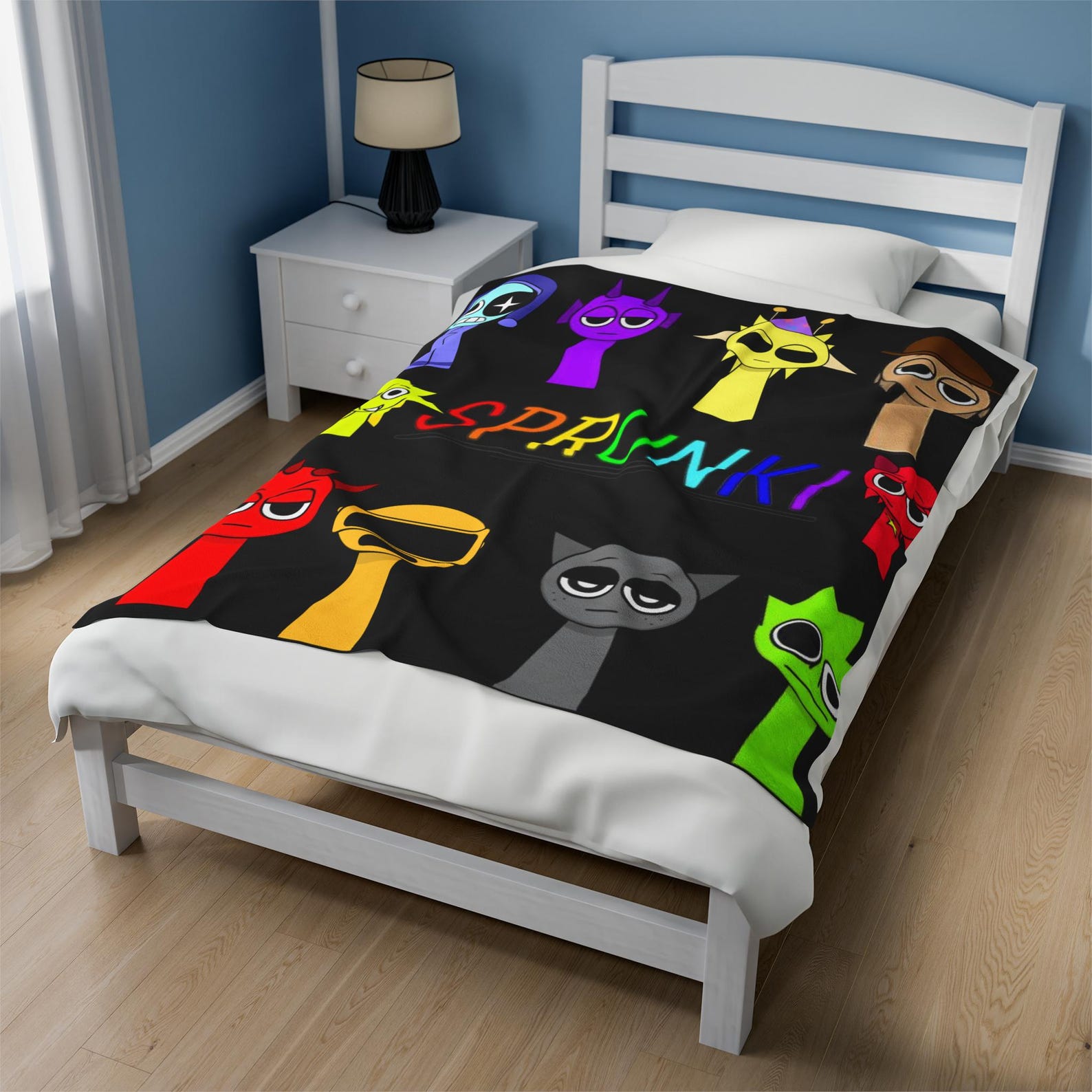 Velveteen Plush Blanket Incredibox Sprunki Video Game Character in ...