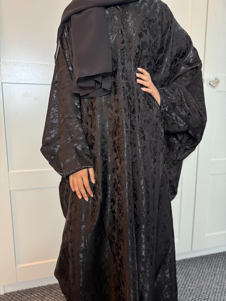 Jacquard Batwing Abaya With Hijab: Shimmer Eid Ramadan Dress - Etsy