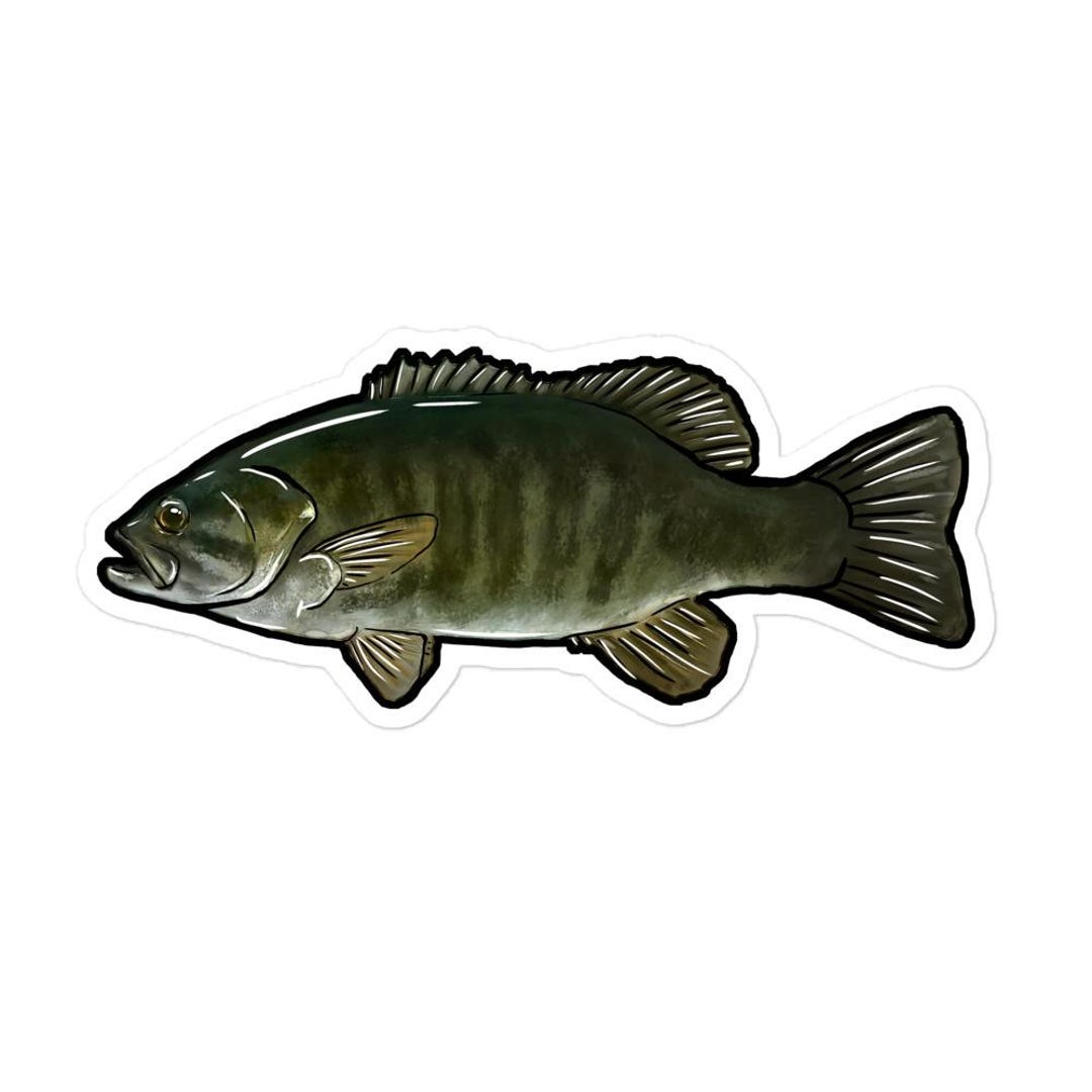 Smallmouth Bass Watercolor Fish Sticker Durable Vinyl Bubble-free Decal ...