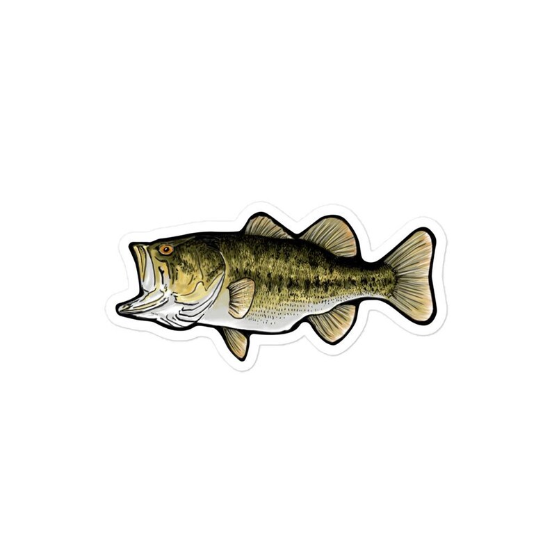 Largemouth Bass Watercolor Fish Sticker Durable Vinyl Bubble-free Decal ...
