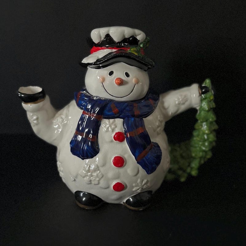 Snowman Teapot - Etsy