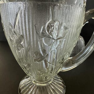 Vintage Iris & Herringbone Wine/water Glasses and Footed Pitcher by Jeannette Glass Co. - Etsy