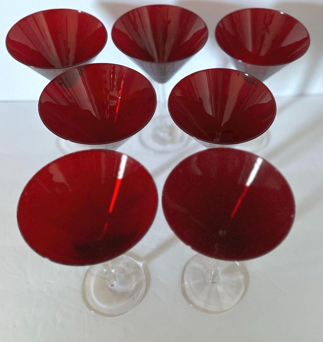 Ruby Red Martini Glasses - Etsy