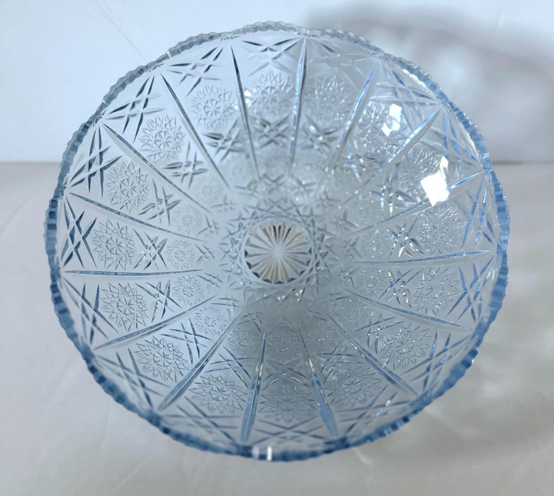 Vintage Blue Tinted Glass Bowl - Etsy