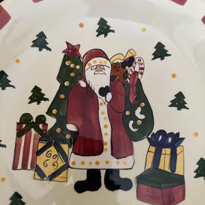 Hand Painted Santa Platter/plate - Etsy
