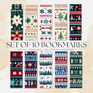 Ugly Christmas Sweater Printable Bookmarks: Book Lover Gift, DIY (PDF ...
