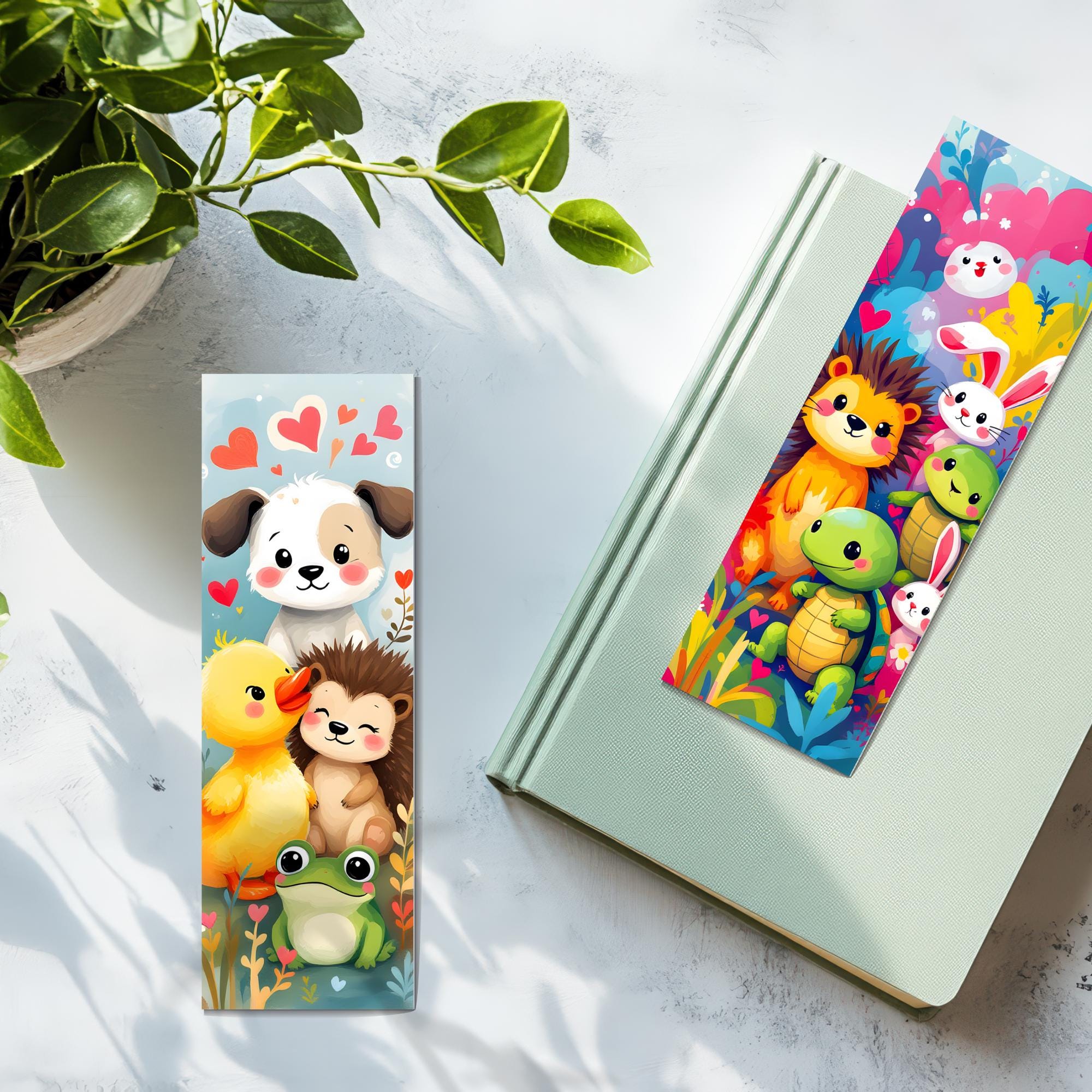 Nursery Animal Bookmarks: Printable Book Lover Gift (PDF and PNG ...