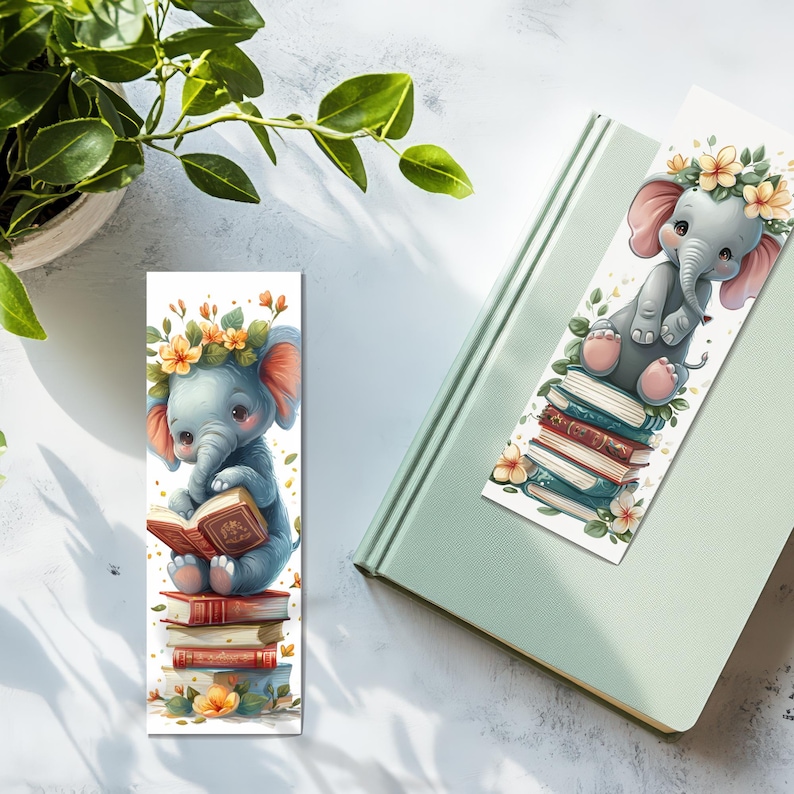 Stacked Books Bookmark Set: Animal Designs, Printable DIY (PDF and PNG ...