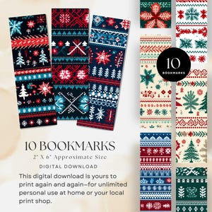 Ugly Christmas Sweater Printable Bookmarks: Book Lover Gift, DIY (PDF ...